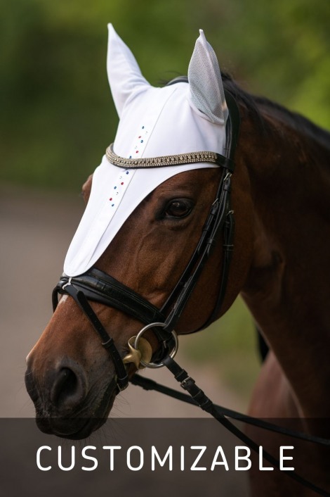 Cavalliera - Horse ear bonnets CUSTOM CRYSTALLIZED - long
